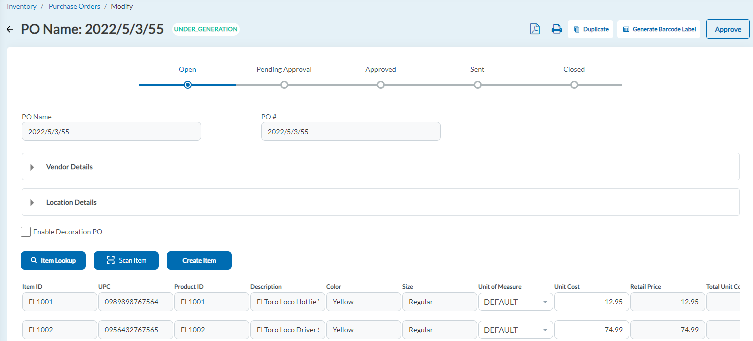 Purchase Orders – Help Center