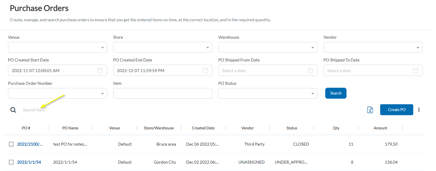 Purchase Orders – Help Center