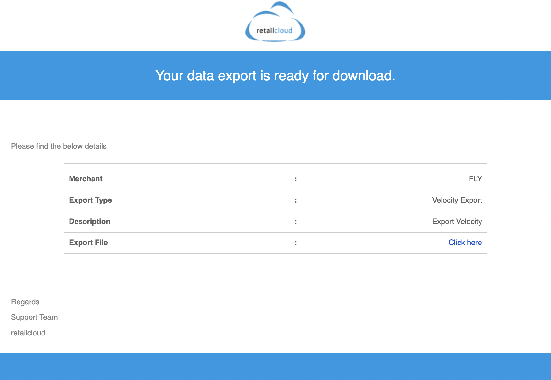 Velocity Export – Help Center