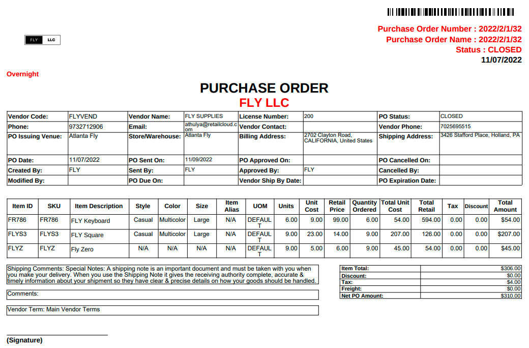 Purchase Orders – Help Center