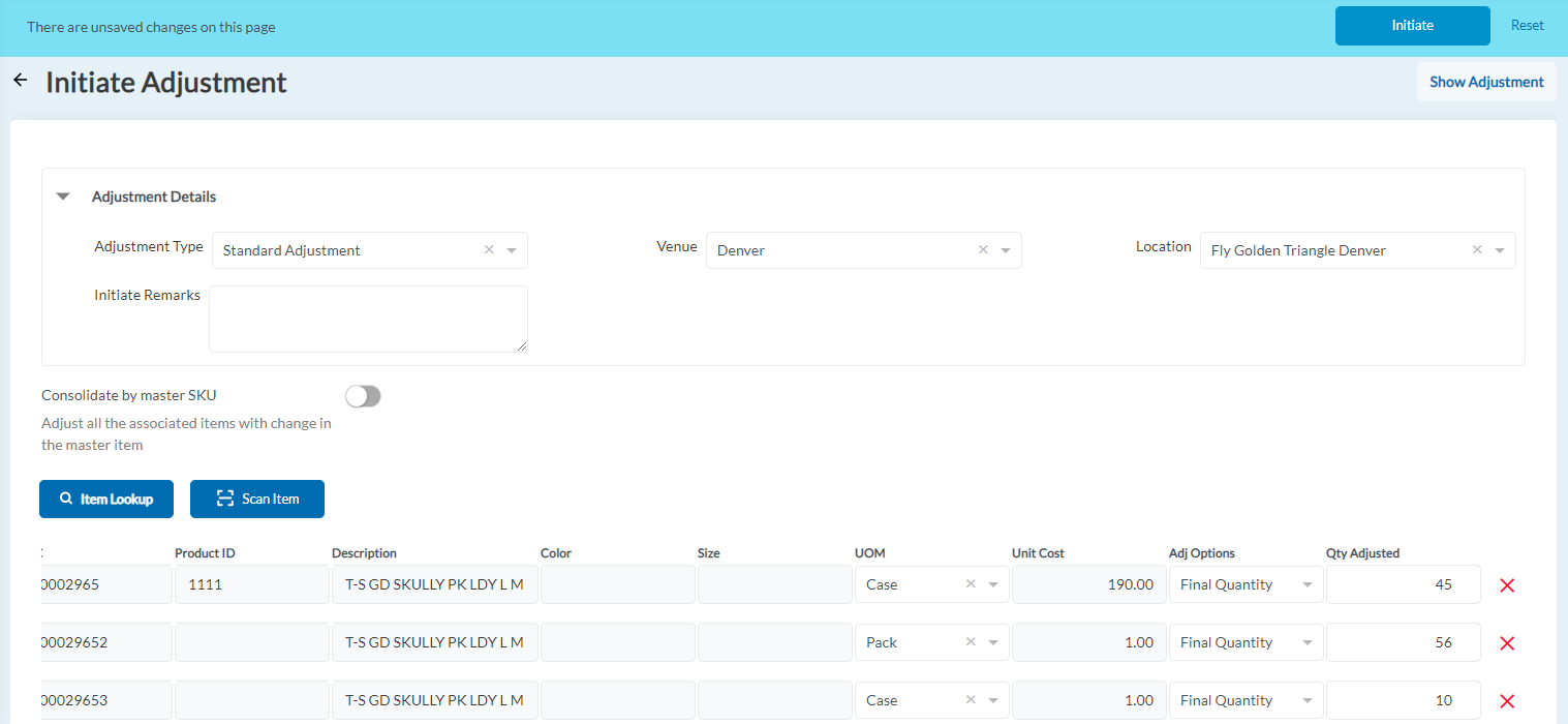 Inventory Adjustment – Help Center