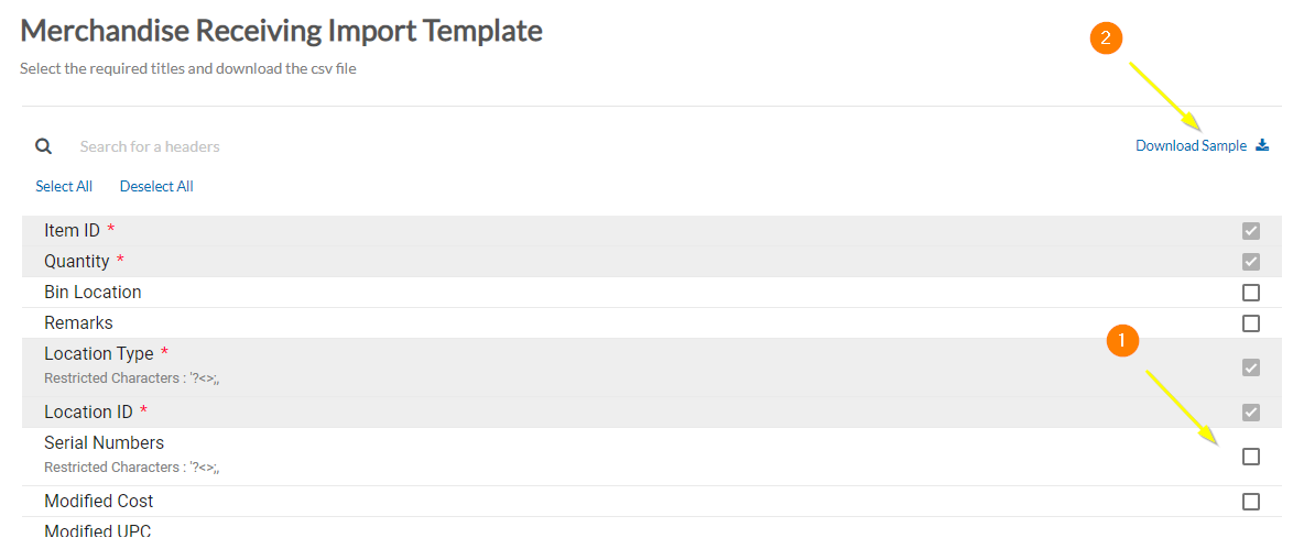Inventory Receiving Import – Help Center