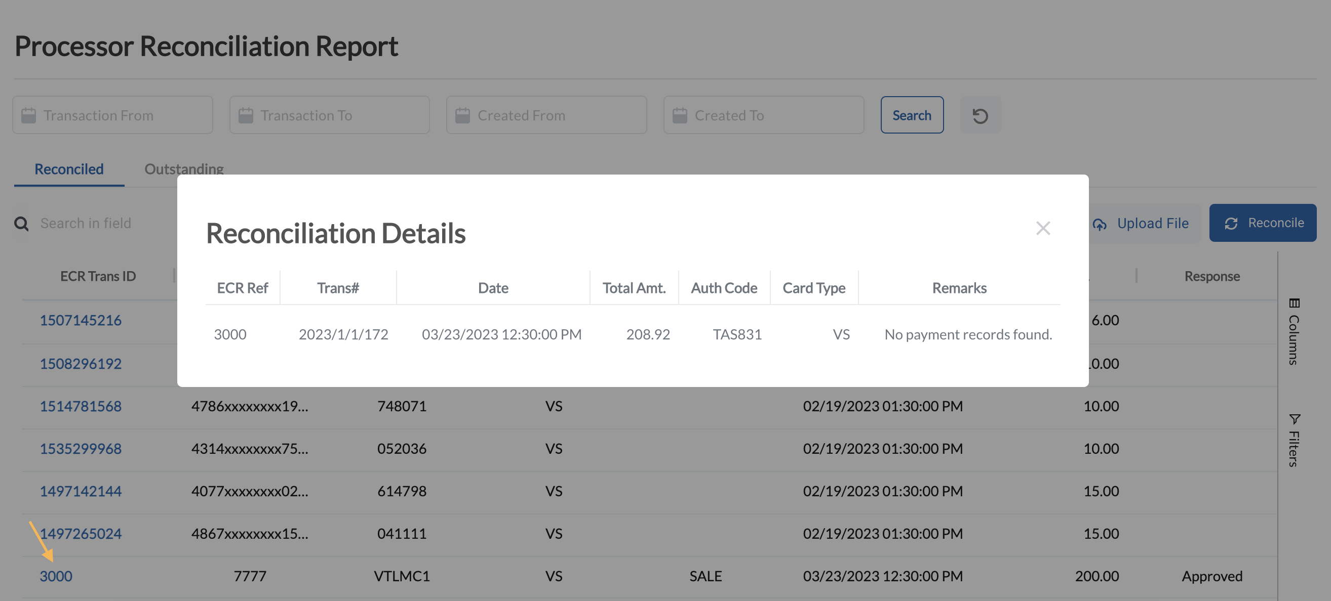 Reconciliation Report – Help Center