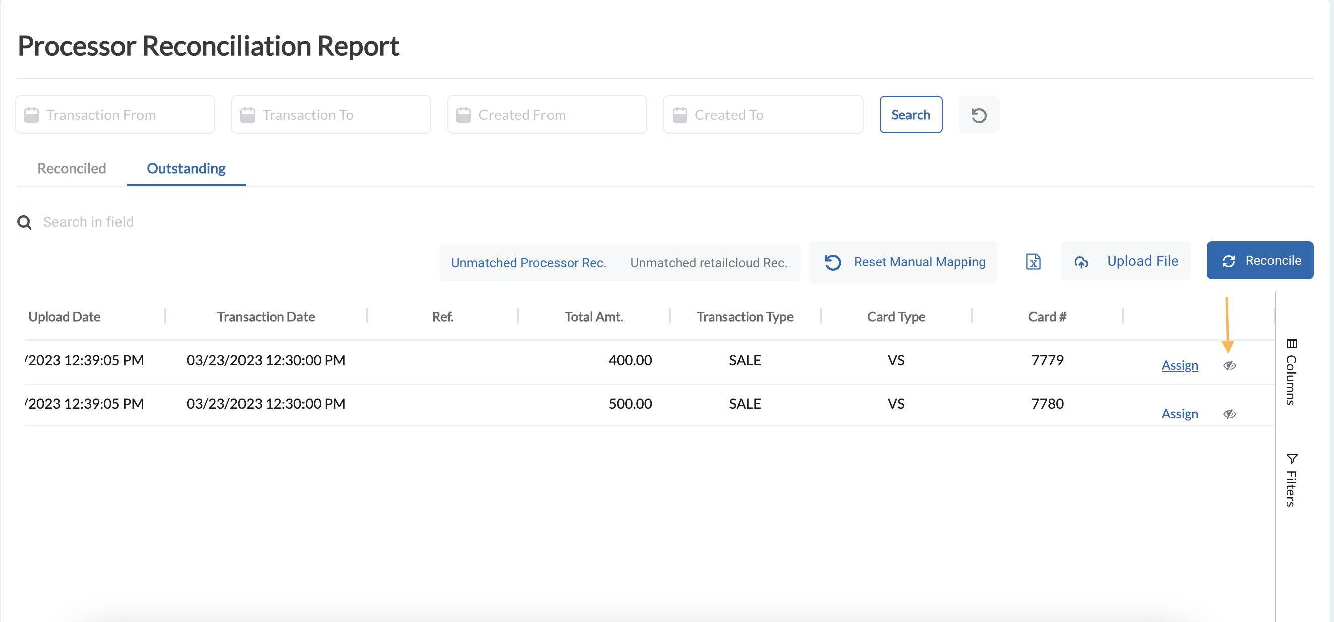 Reconciliation Report – Help Center