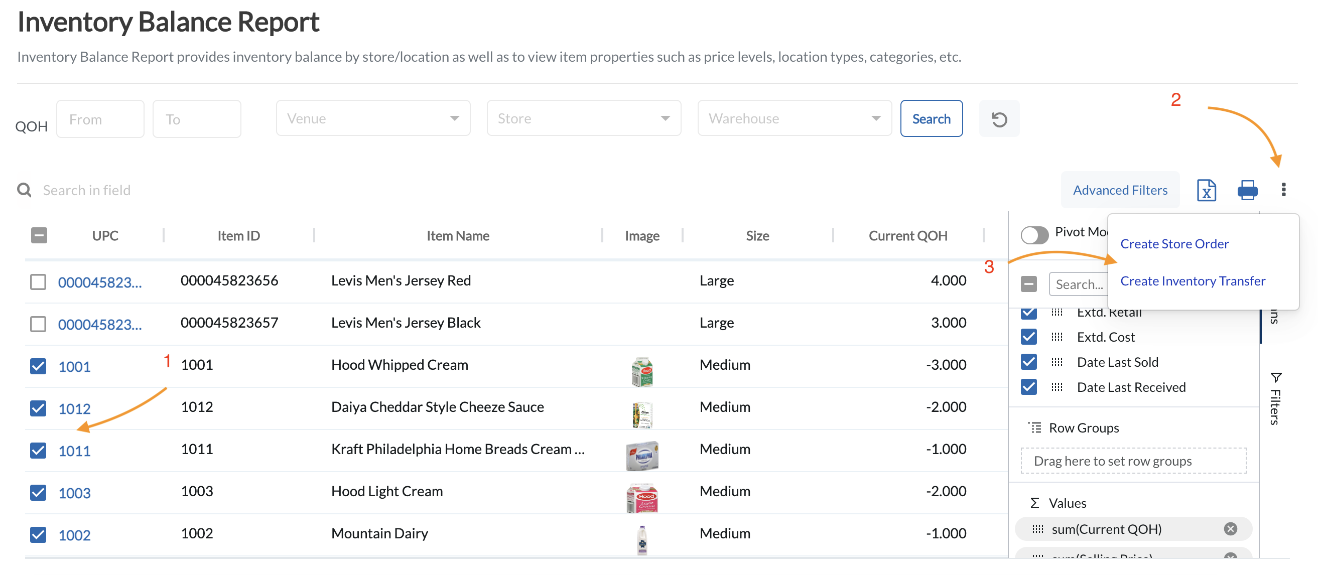Inventory Balance Report – Help Center