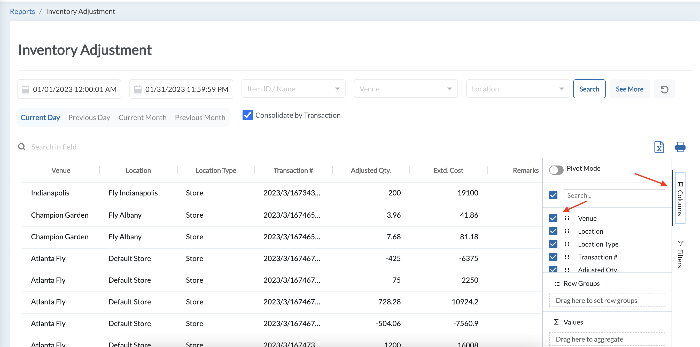 Inventory Adjustment Report – Help Center