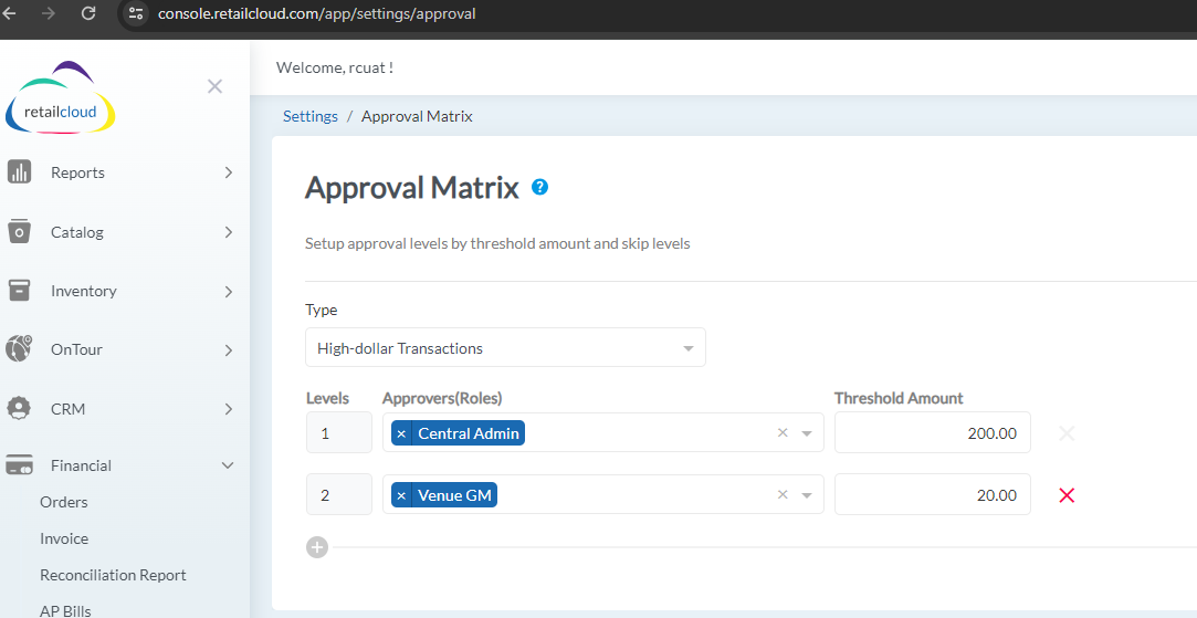 Approval Matrix – Help Center