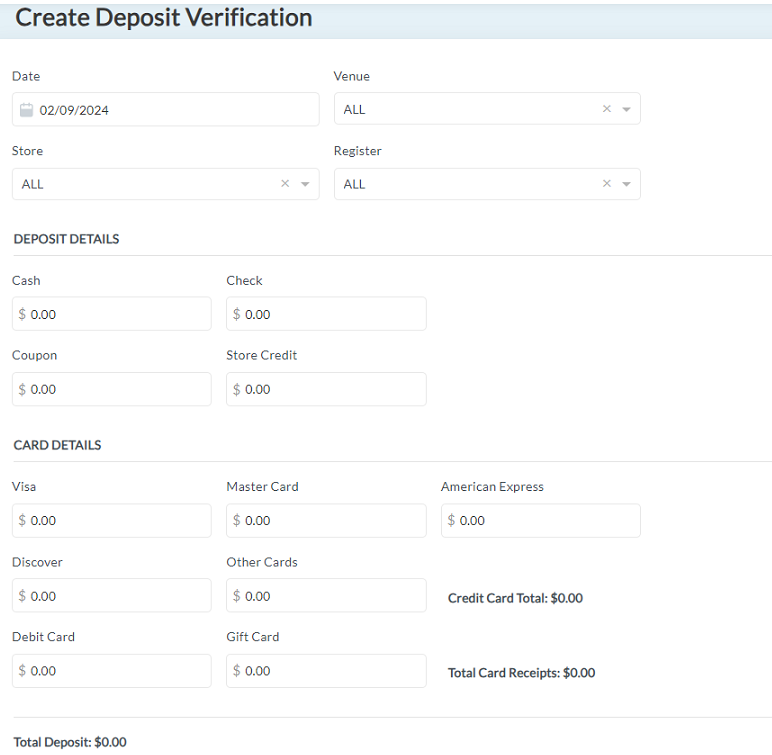 Financial Reconciliation- Create Deposit Verification – Help Center