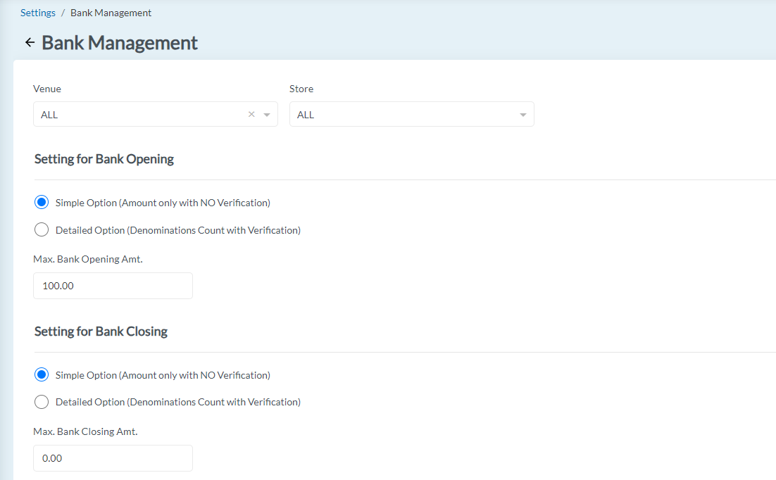 Bank Management – Help Center
