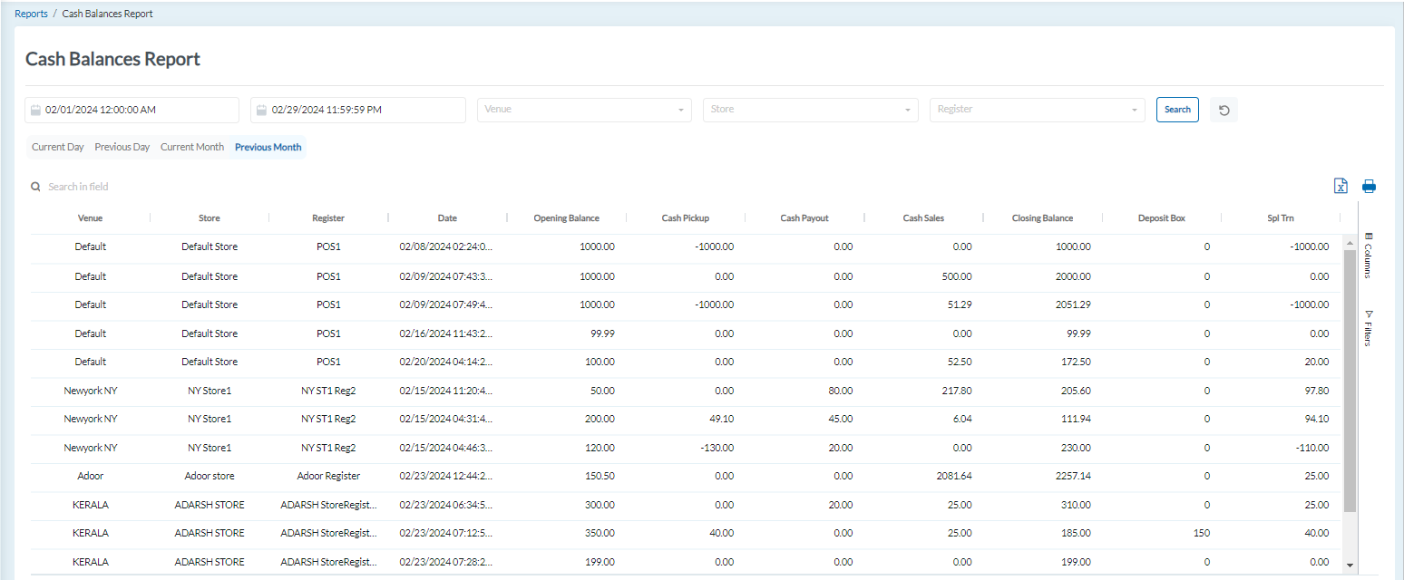 Cash Balances Report – Help Center