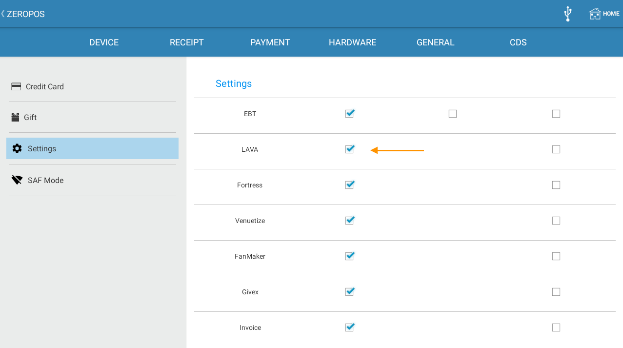 LAVA Integration on POS – Help Center