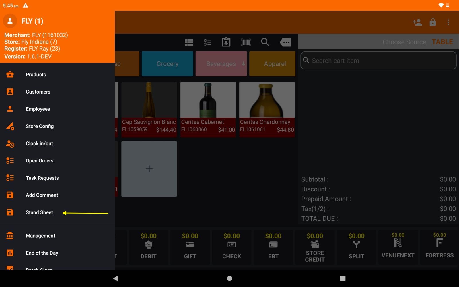 Stand Sheet on Servio POS – Help Center