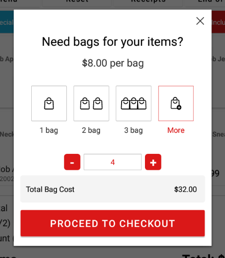 Shopping Bag at Checkout in Kiosk – Help Center