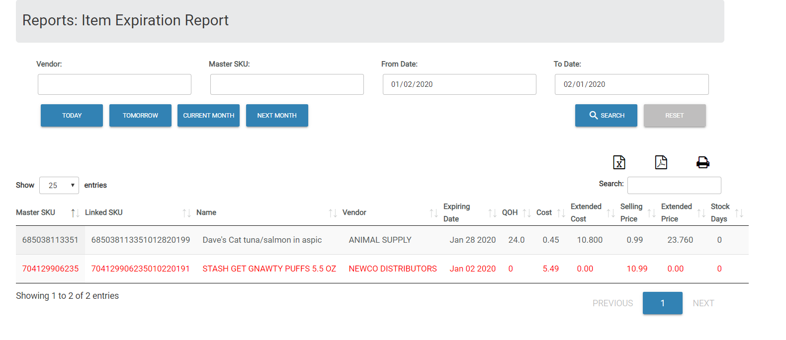 Inventory Reports – Help Center