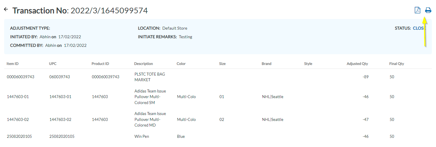 Inventory Adjustment – Help Center