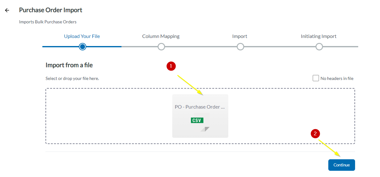 Purchase Order Import – Help Center